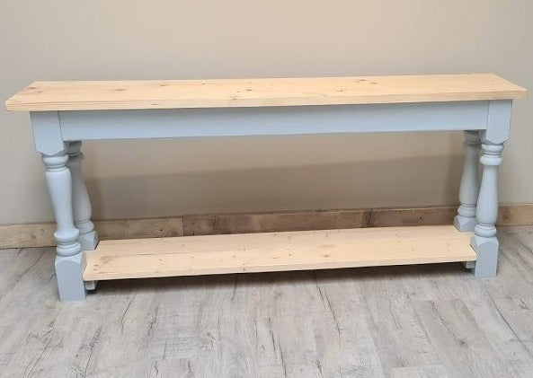Rustic console table painted in Lulworth blue – Country Life Furniture ...